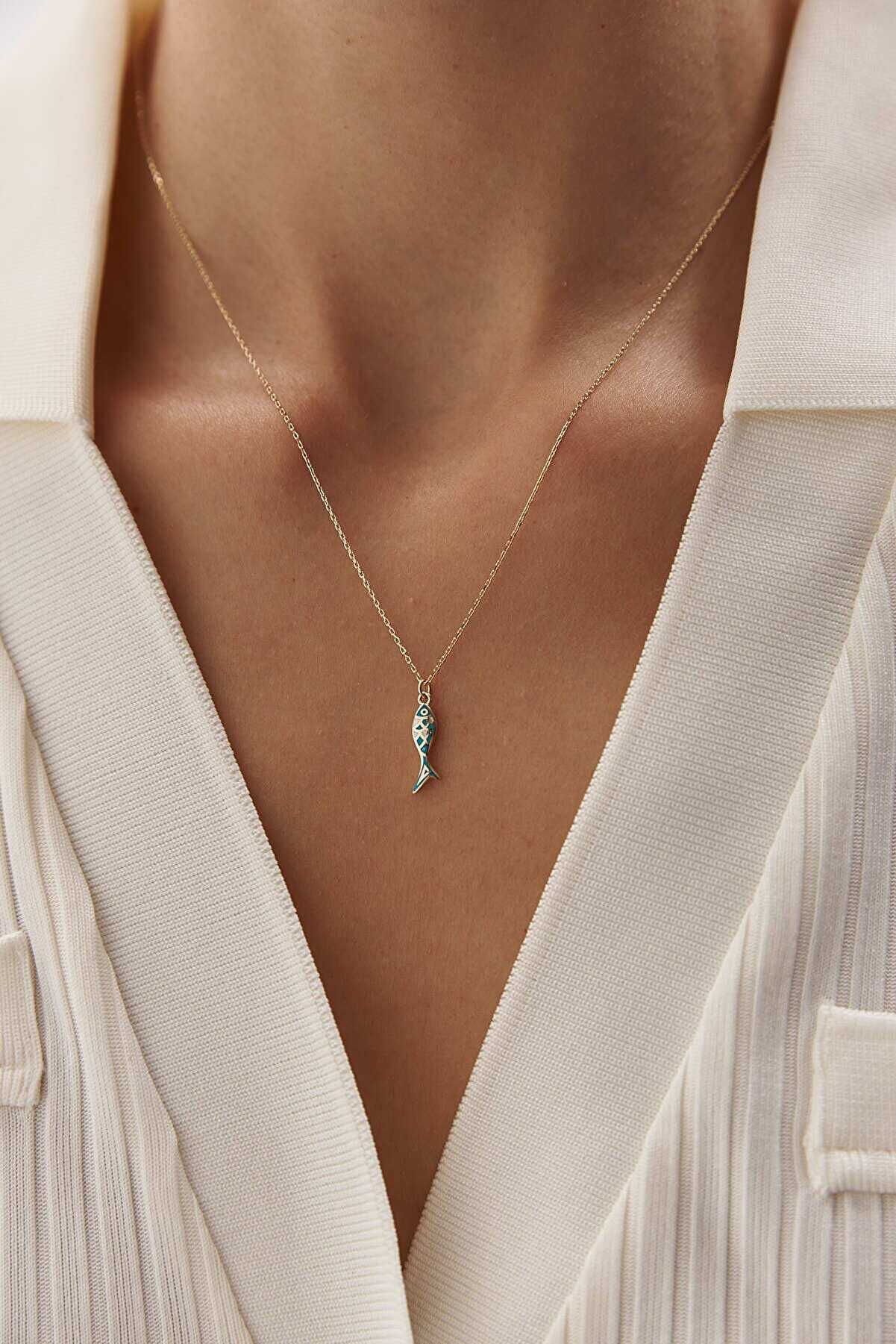 Mineli Balık Kolye Tasarım Kolyeler YAVUZ KUYUMCULUK