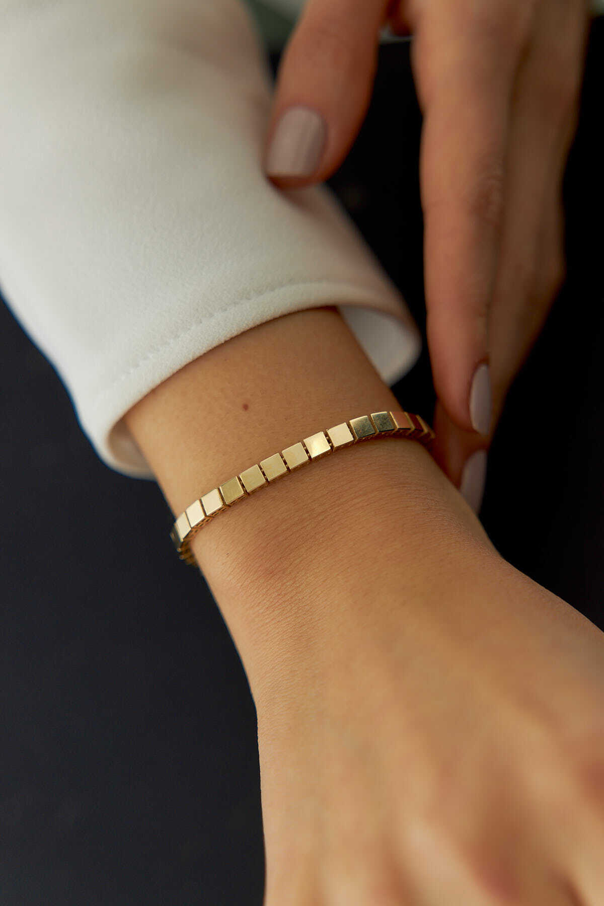 Sıralı Kare Bileklik Modern Tarz Bileklikler YAVUZ KUYUMCULUK