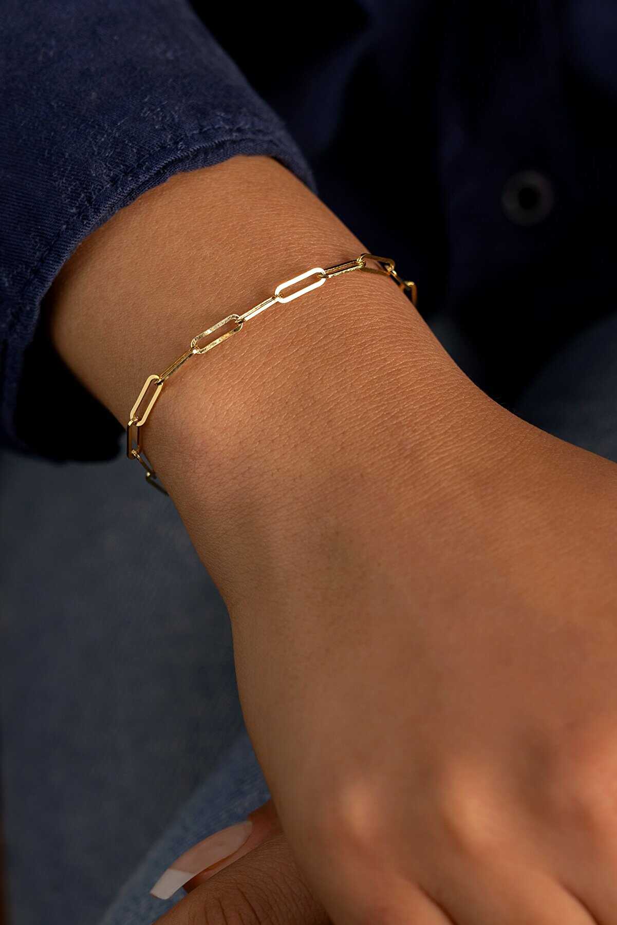 Yavuz Kuyumculuk 14 Ayar Altın Ataş Bileklik Modern Tarz Bileklikler YAVUZ KUYUMCULUK