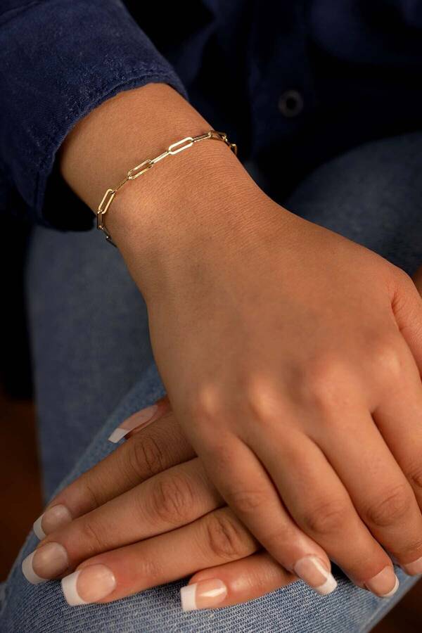 Yavuz Kuyumculuk 14 Ayar Altın Ataş Bileklik Modern Tarz Bileklikler YAVUZ KUYUMCULUK