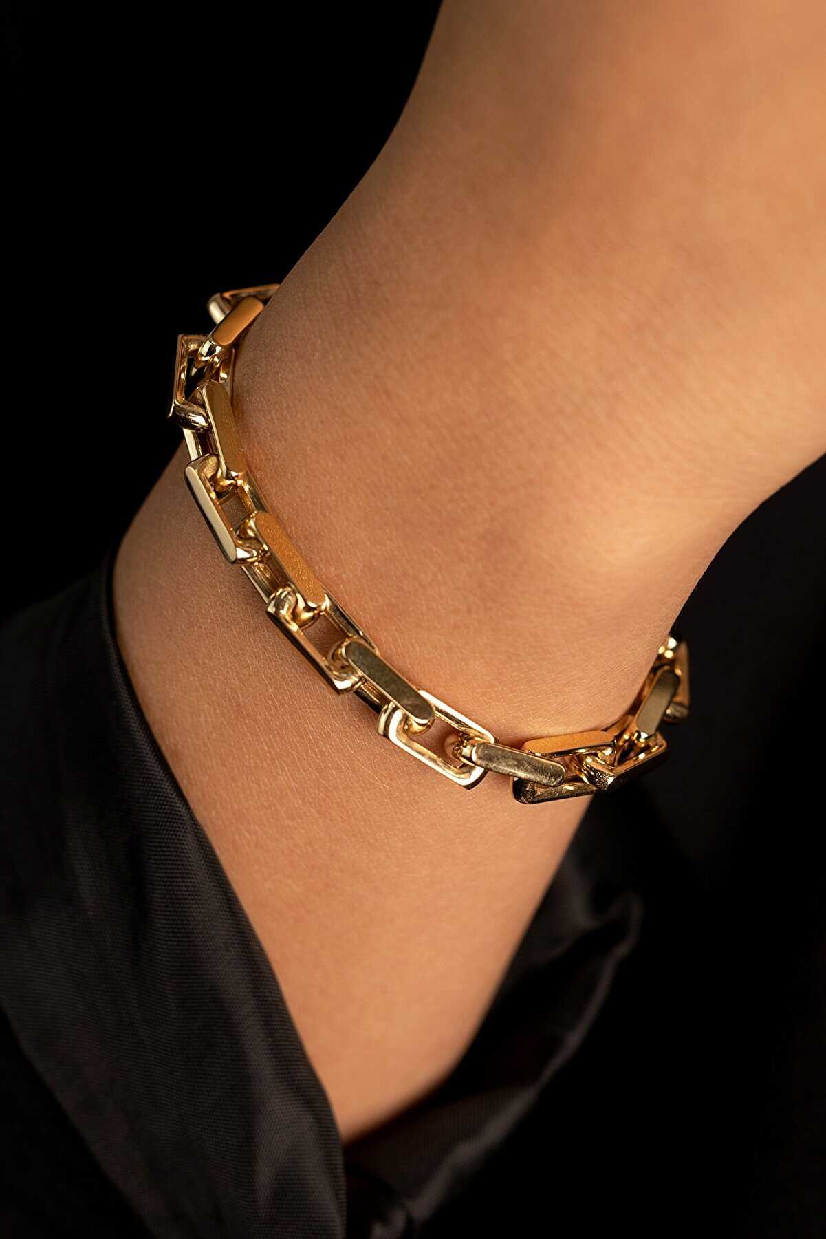 Yavuz Kuyumculuk 14 Ayar Altın Mega Ataş Bileklik Modern Tarz Bileklikler YAVUZ KUYUMCULUK