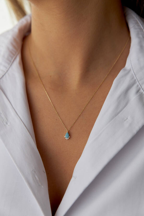 Yavuz Kuyumculuk - Damla Firuze Kolye