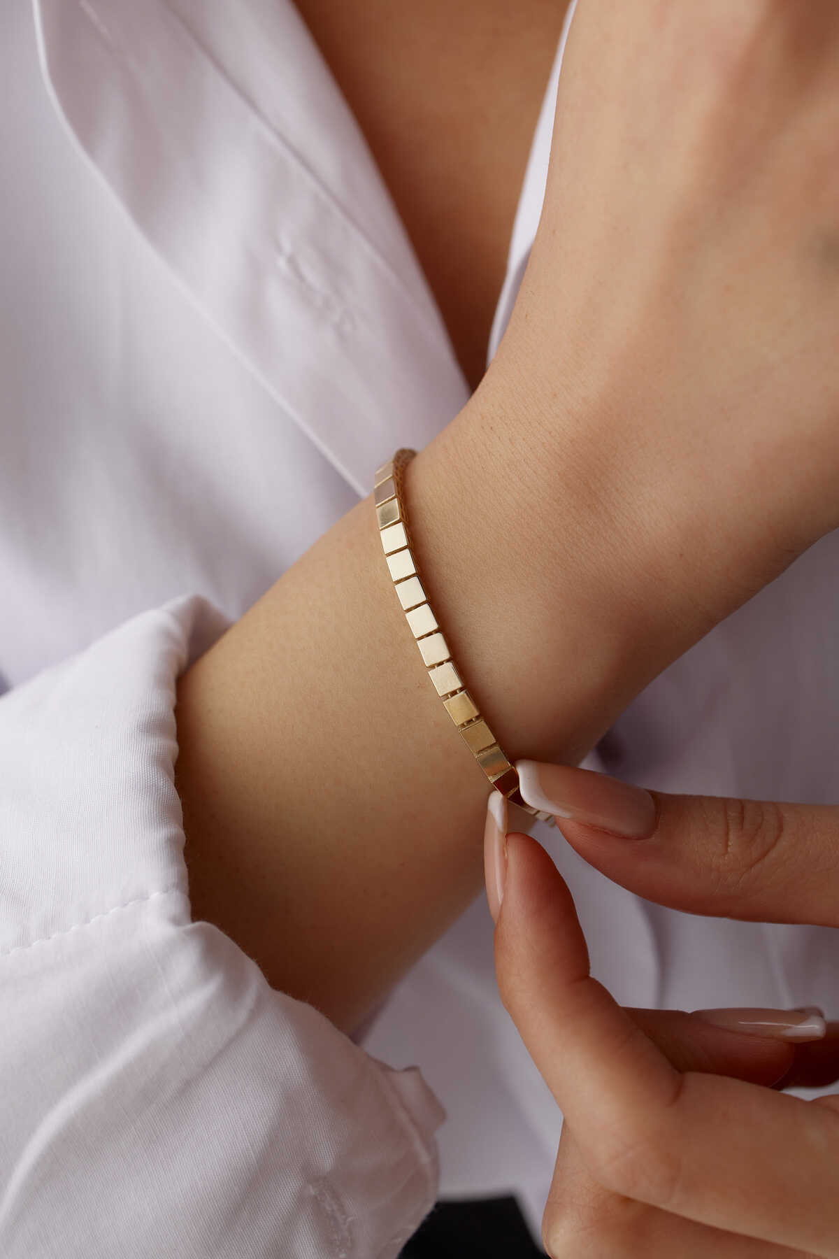 Yavuz Kuyumculuk - Sıralı Kare Bileklik